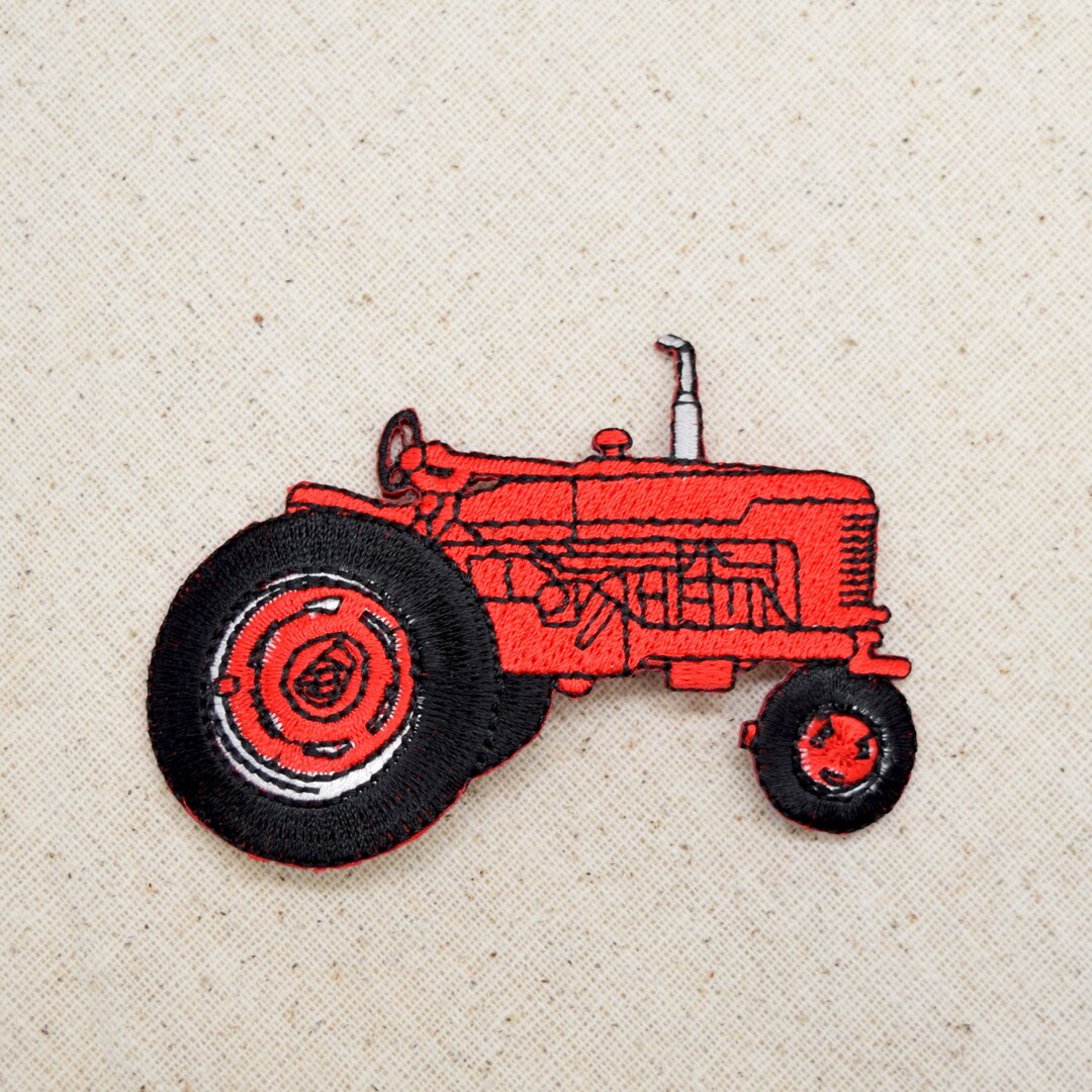 Red Farm Tractor - Embroidered Patch - Iron on Applique - 695689 - Etsy