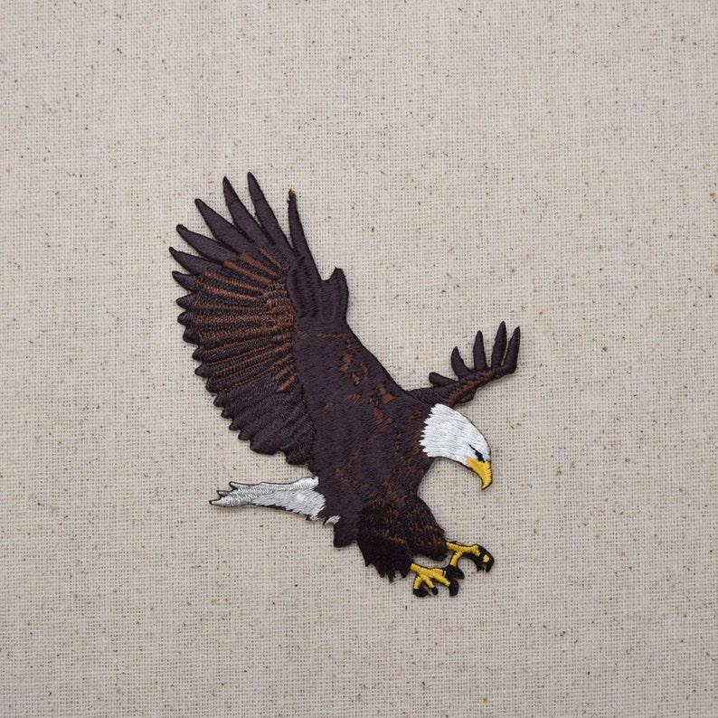 American Bald Eagle - Landing - Iron on Applique - Embroidered Patch ...