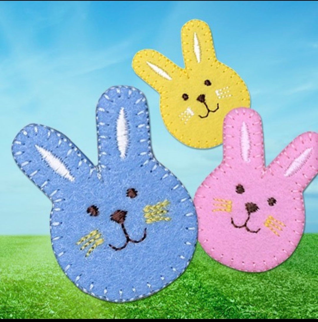 Easter Bunny Rabbit Face Embroidered Patch Iron on - Etsy