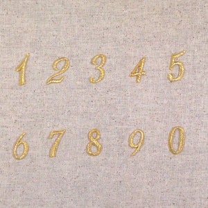 1 Script Numbers Metallic Gold Iron on - Etsy