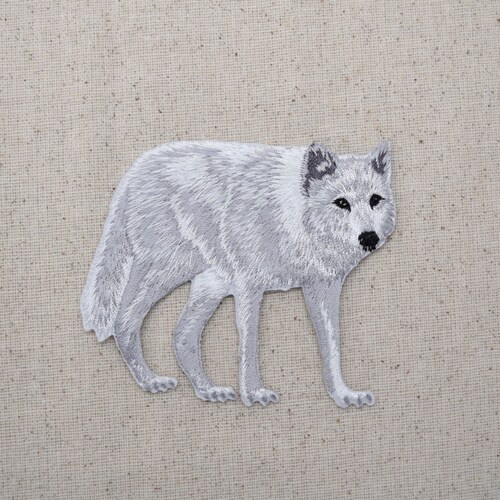 Large White Wolf Arctic Full Body Walking Right Iron - Etsy