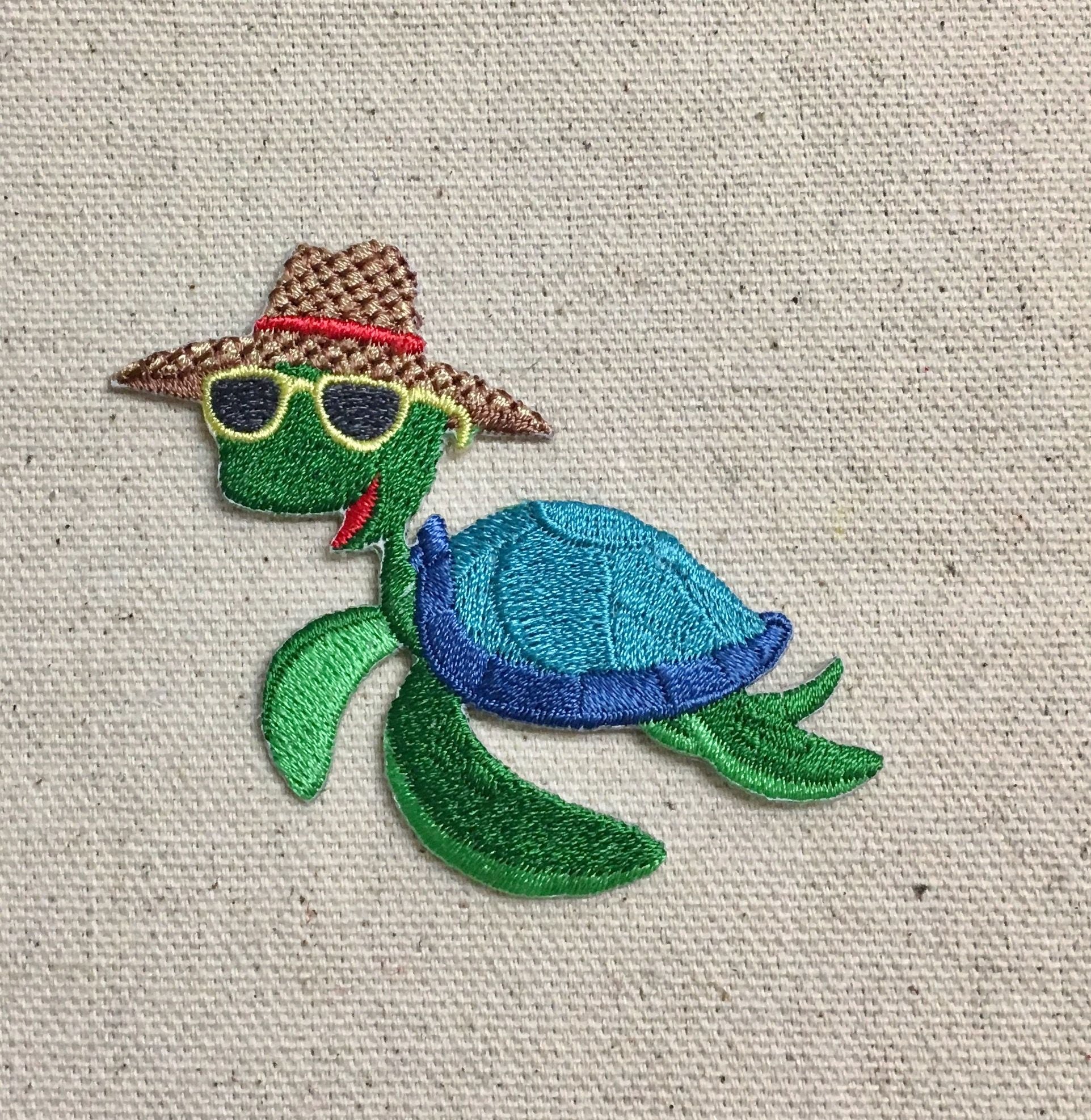Sea Turtle Straw Sun Hat/sunglasses/beach Embroidered - Etsy