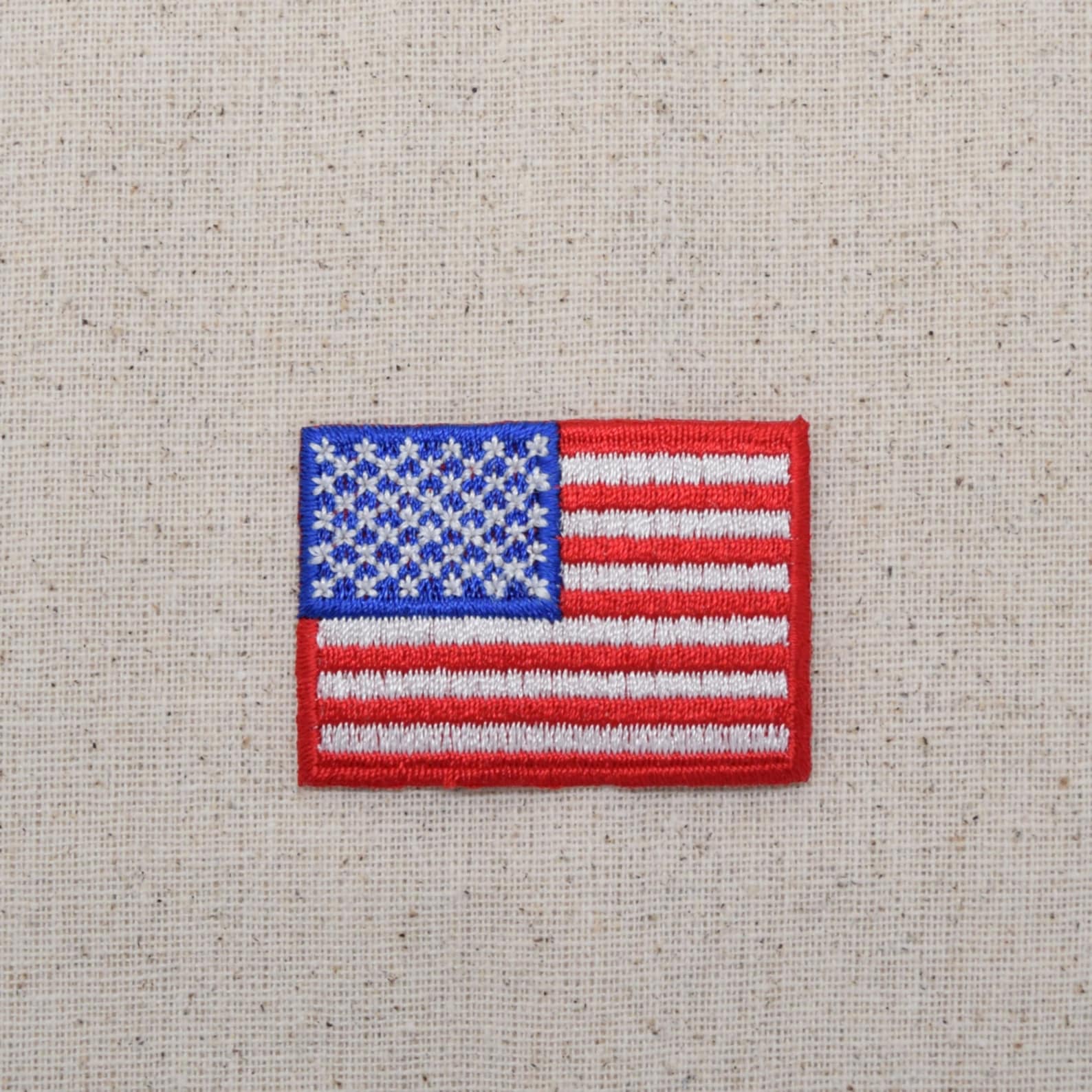 American Flag - Red Border - USA - Patriotic - Iron on Applique ...