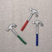 Red Blue or Green Hammer Tools Iron on Applique Embroidered Patch COLOR ...