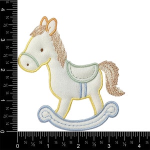 Children's Rocking Horse, Pastel, Puffy, Iron on Patch - Etsy