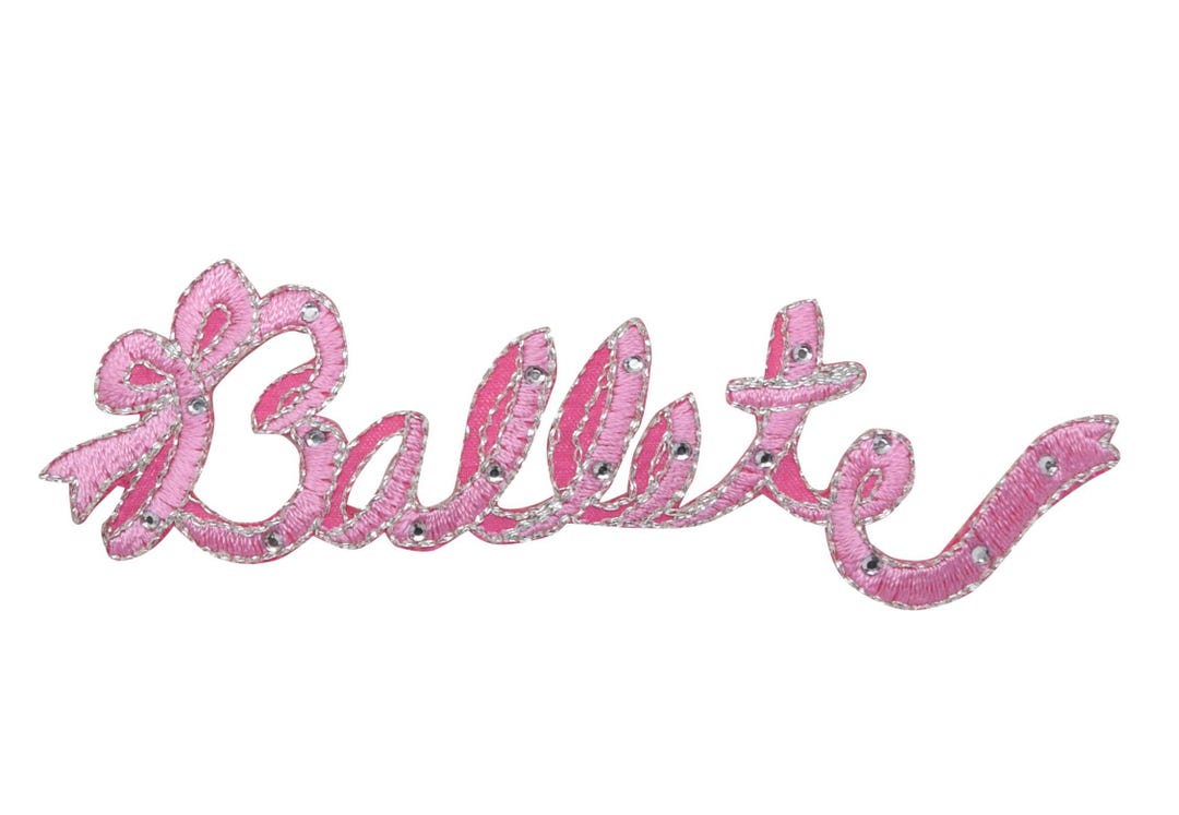 Pink Ballet Word, Rhinestones - Iron on Patch - Etsy