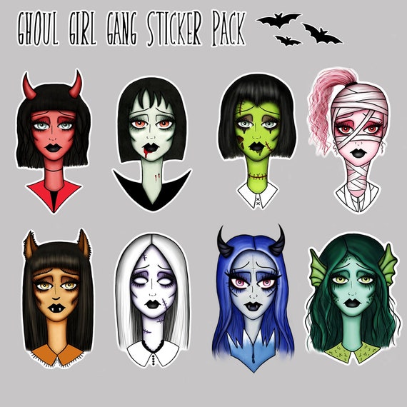Artist Trading Cards Art & Collectibles Ghouly Ghouls Sticker Pack etna ...