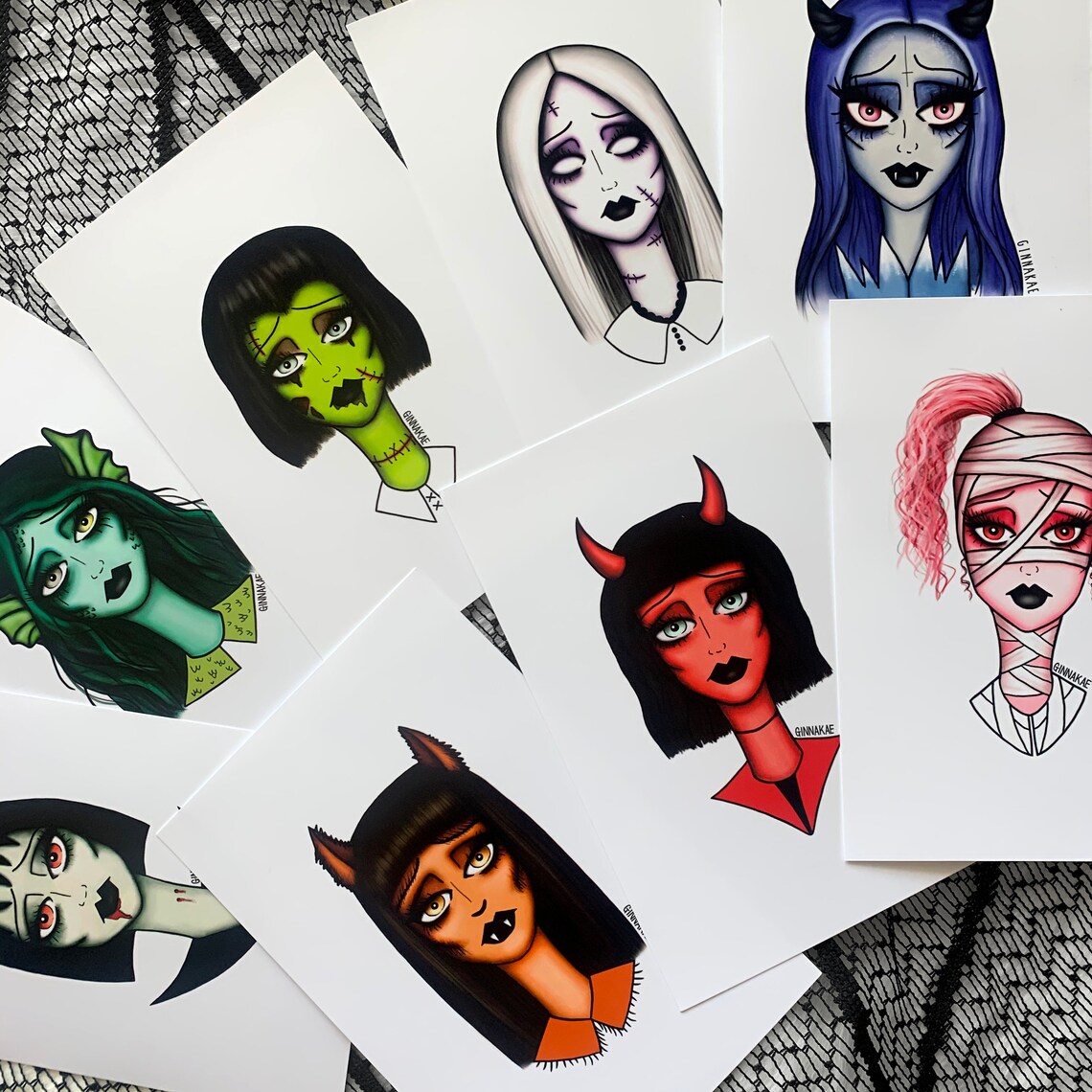Ghoul Girl Gang Print set or Choose Style | Etsy
