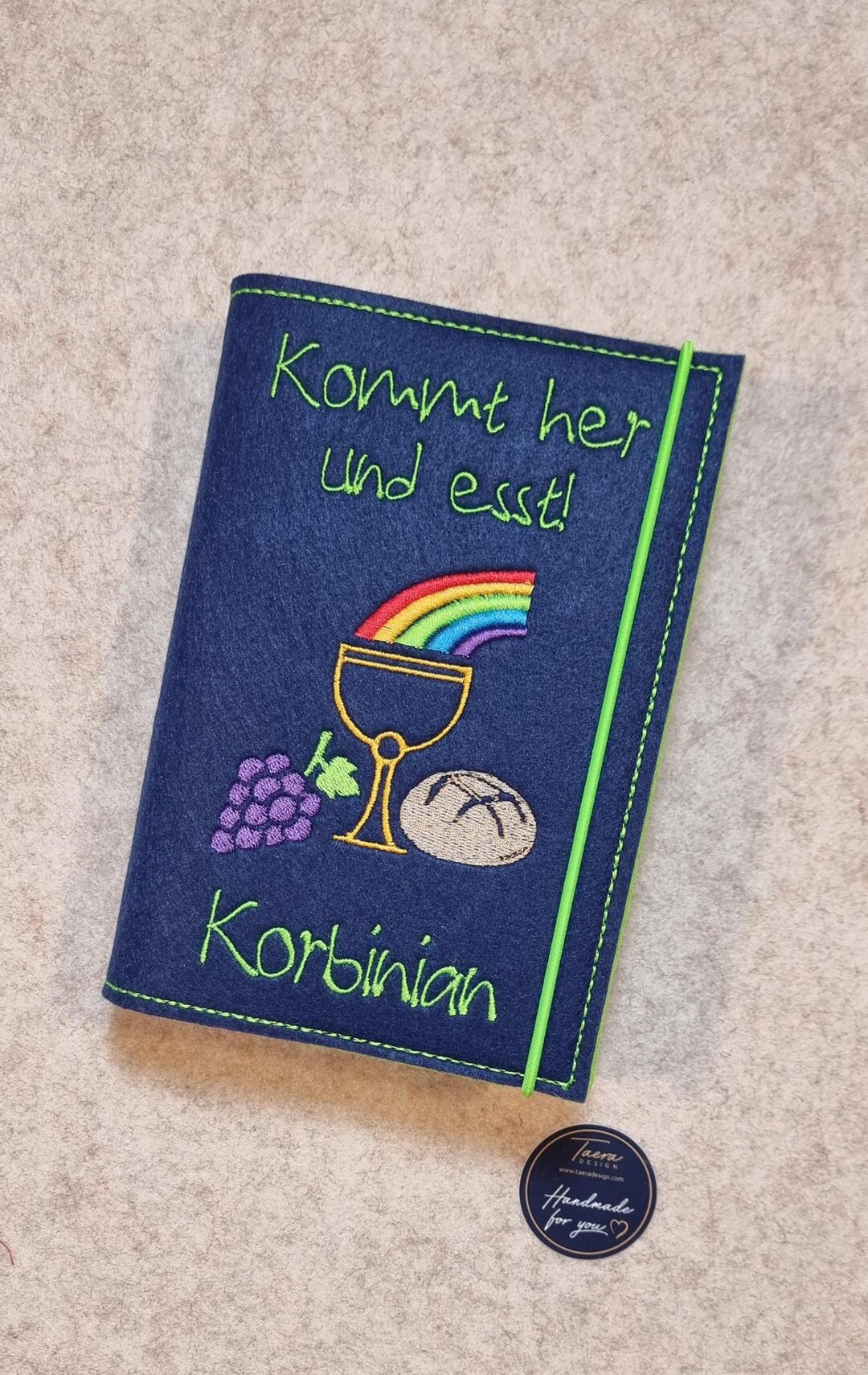 Gotteslobhülle Aus Filz | Kommt Her Und Esst! | Individuell Bestickt ...