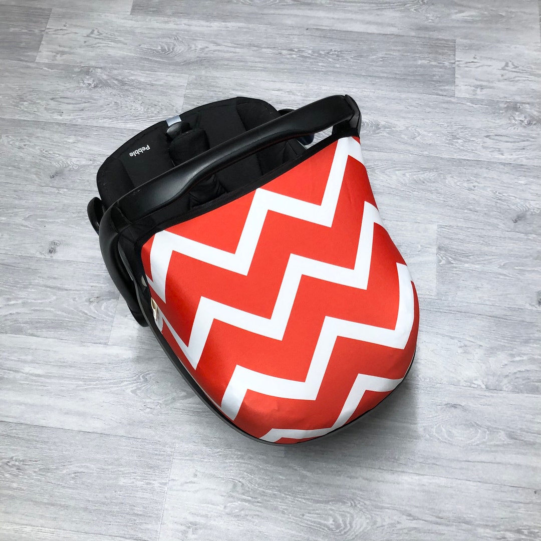 Red Chevron Car Seat Sun Hood: Universal Infant Capsule Canopy - Etsy