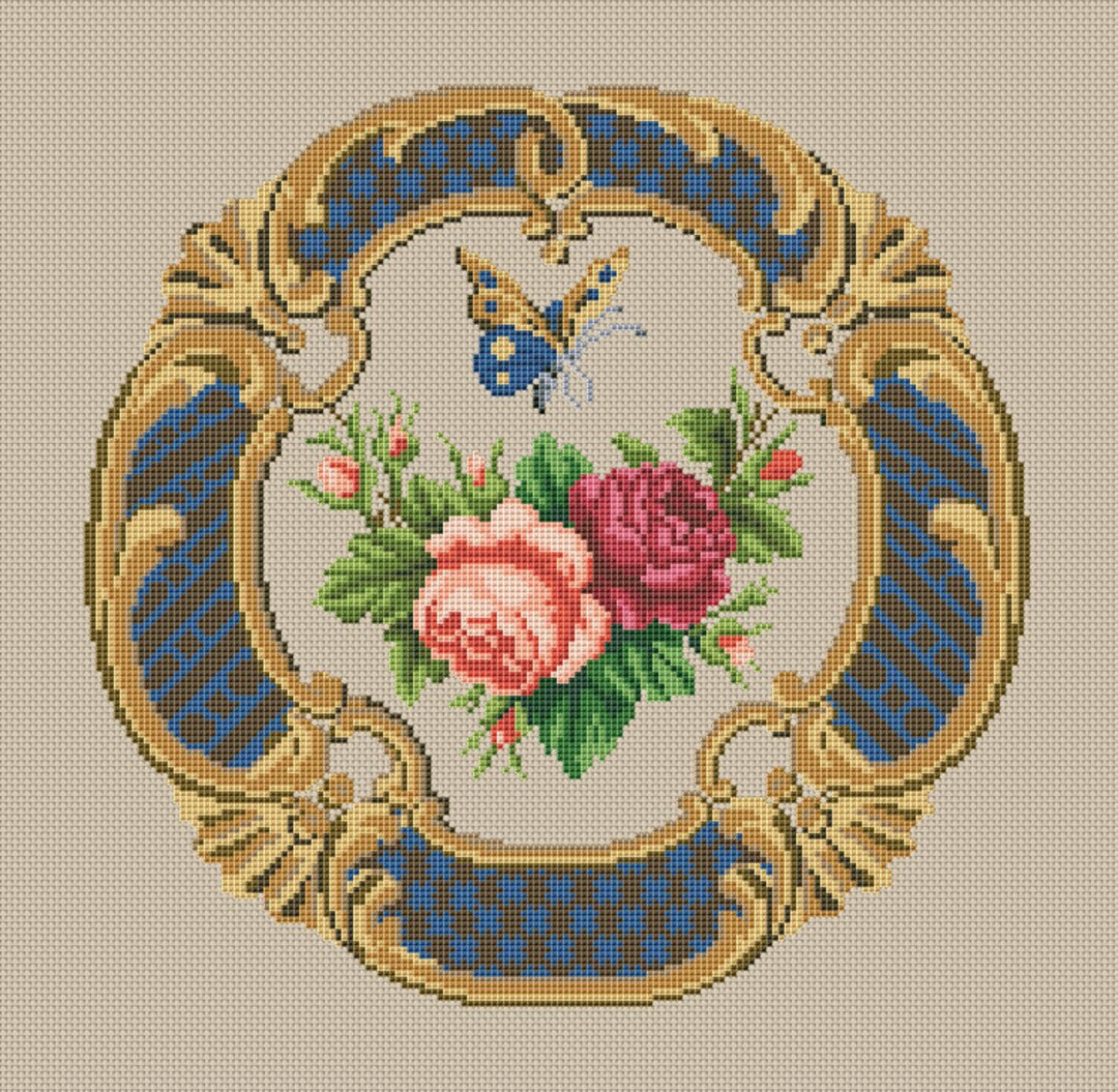 ANTIQUE ROSE Cross Stitch Pattern PDF - Instant Download - Etsy