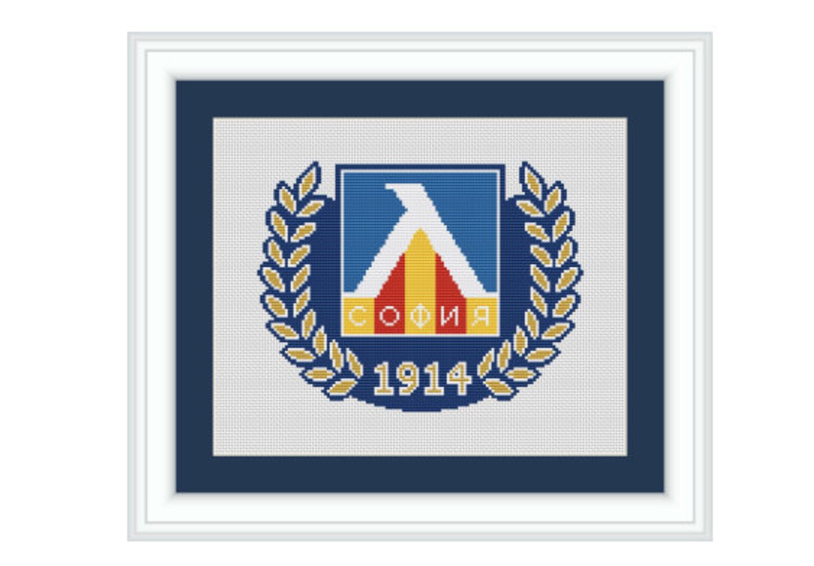 Football Club Levski Sofia Logo the Blues Embroidery Design Cross ...