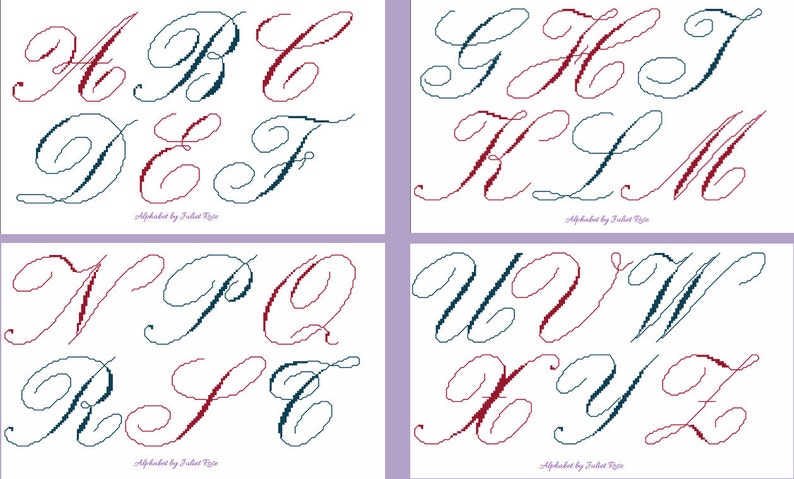 Antique Alphabet Cross Stitch Pattern Upper Letters Monograms ...