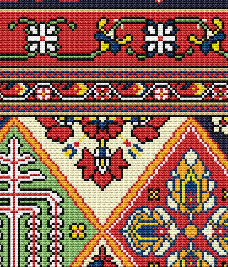 Beautiful Persian Rug - Mohtasham Kashan Style Cross Stitch Pattern ...