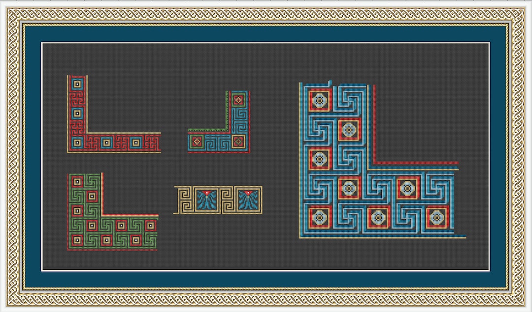 Meander Decorative Borders and Frames Collection Textile Ornaments ...