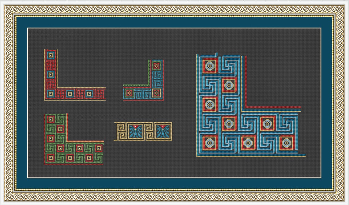 Meander Decorative Borders and Frames Collection Textile Ornaments ...