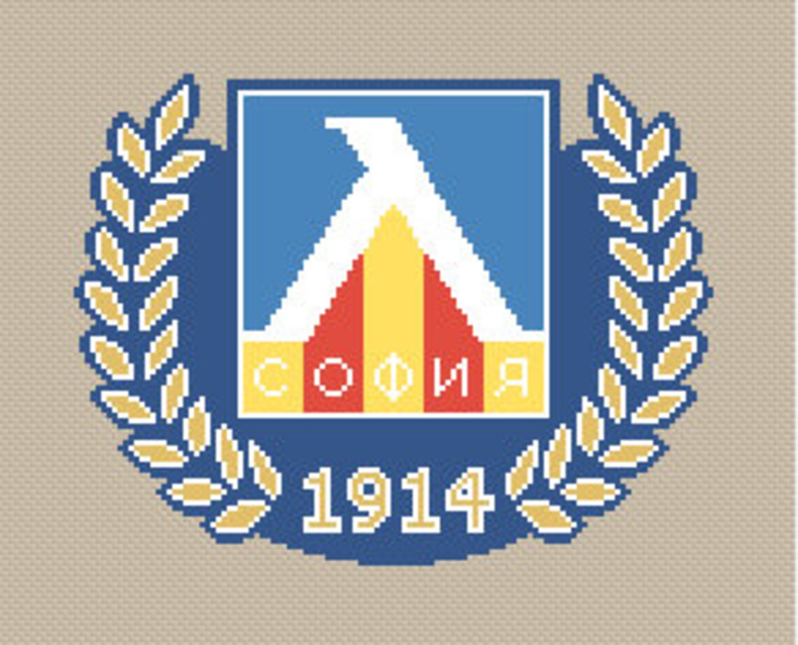 Football Club Levski Sofia Logo the Blues Embroidery Design Cross ...