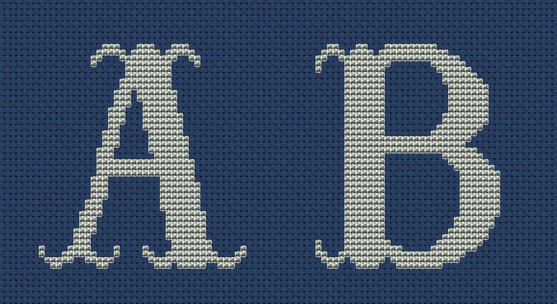 Greek Alphabet Upper Case Letters Monograms, Cross Stitch Needlework ...