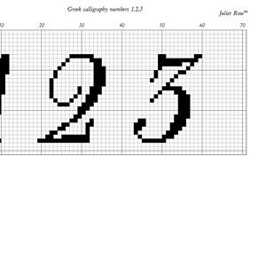 Greek Alphabet Calligraphy Counted Cross Stitch Pattern PDF - Etsy