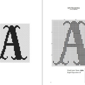Greek Alphabet Upper Case Letters Monograms, Cross Stitch Needlework ...