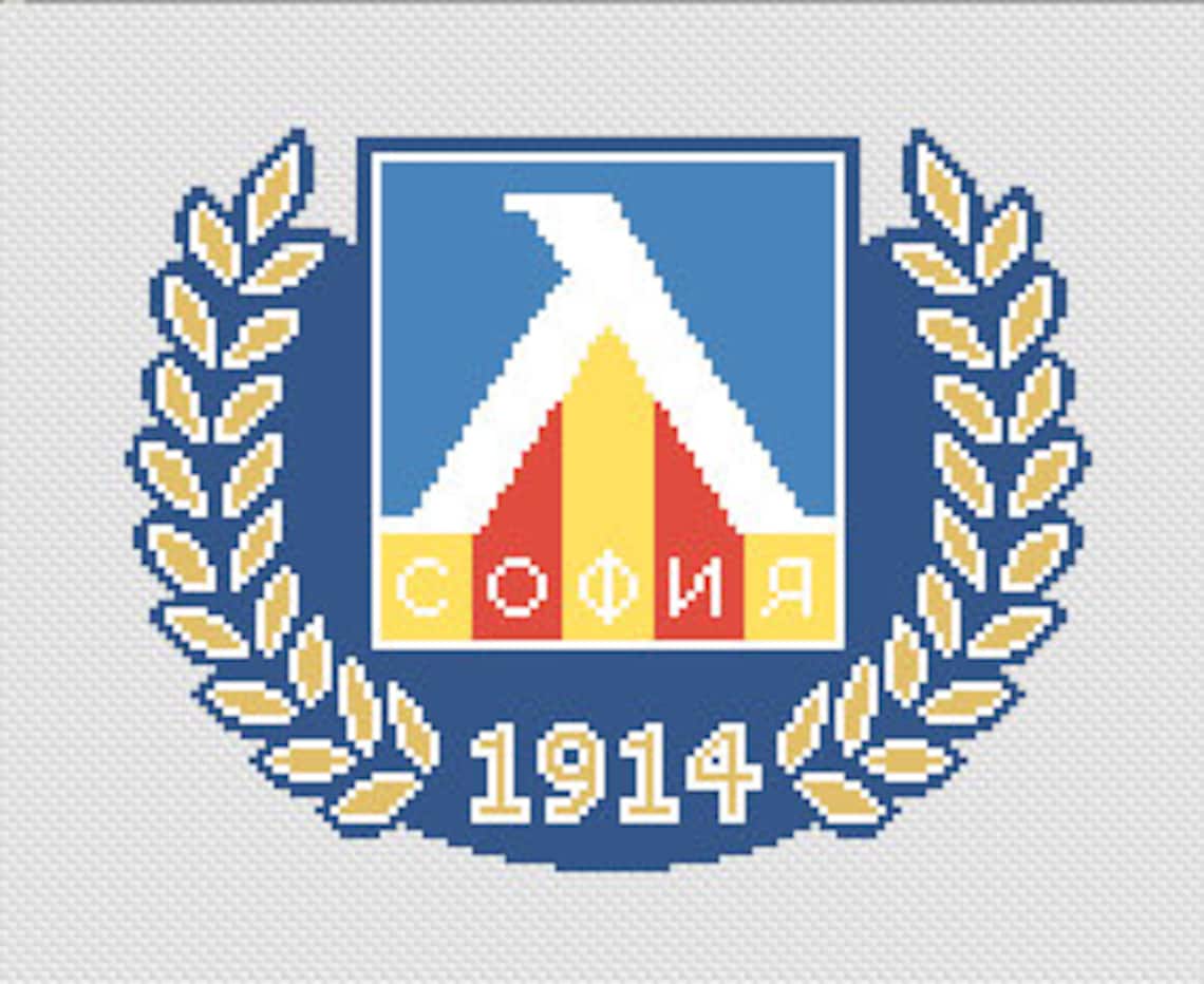 Football Club Levski Sofia Logo the Blues Embroidery Design Cross ...