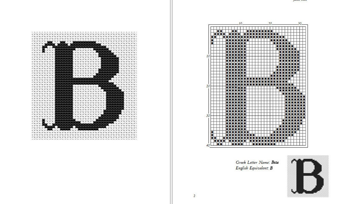 Greek Alphabet Upper Case Letters Monograms, Cross Stitch Needlework ...