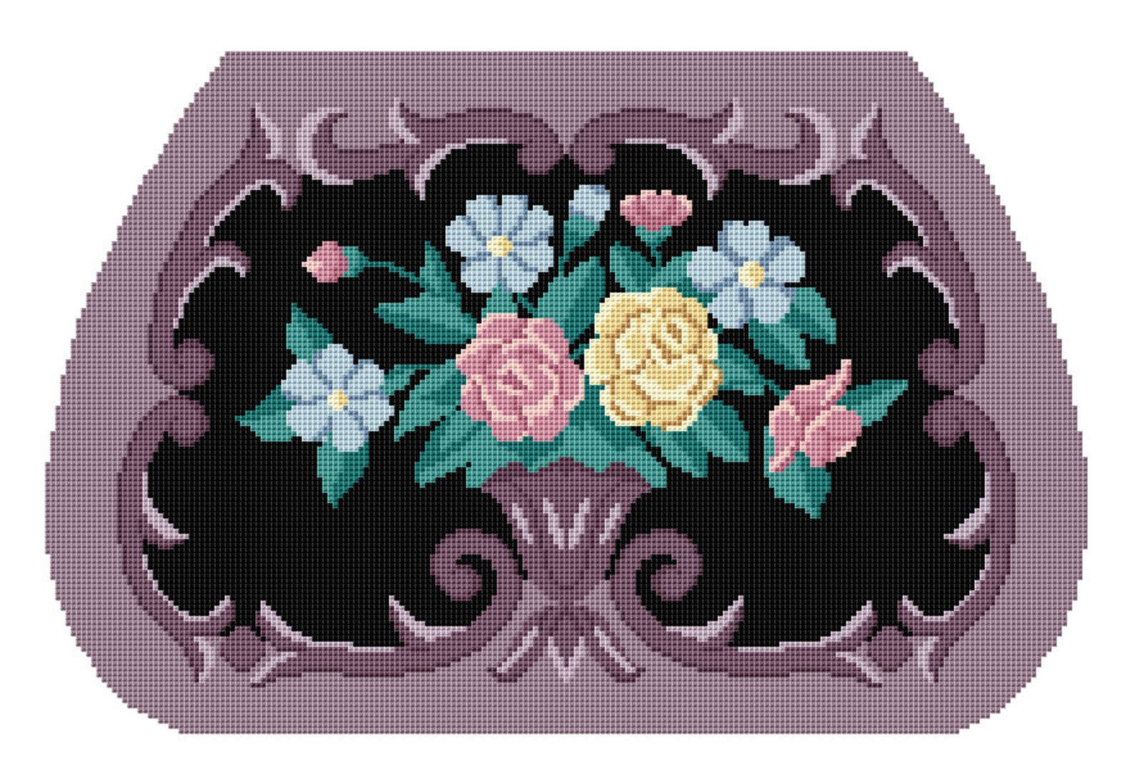 Vintage Needlepoint Embroidery Bag Purse Pattern Chart Instant Download ...