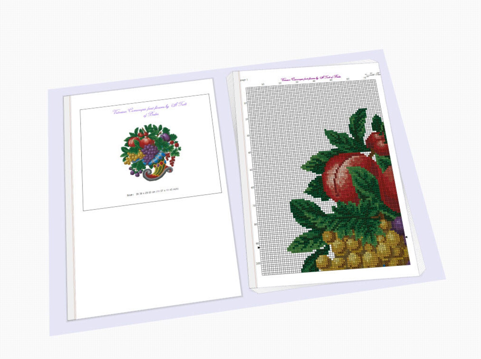 Vintage Pattern, Victorian Cornucopia Fruit Flowers,cross Stitch ...