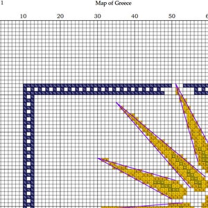 Map of Greece Cross Stitch Pattern Greek Text, Pdf Pattern, Instant ...