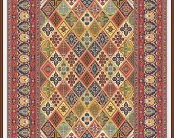 Persian Carpet Rug Cross Stitch Pattern Tapestry Embroidery Needlepoint ...