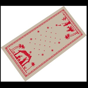 Birth of Jesus Christmas Nativity Scene Table Runner Cross Stitch ...