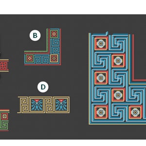 Meander Decorative Borders and Frames Collection Textile Ornaments ...