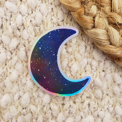 Moon Sticker Galaxy Sticker Holographic Sticker Laptop | Etsy