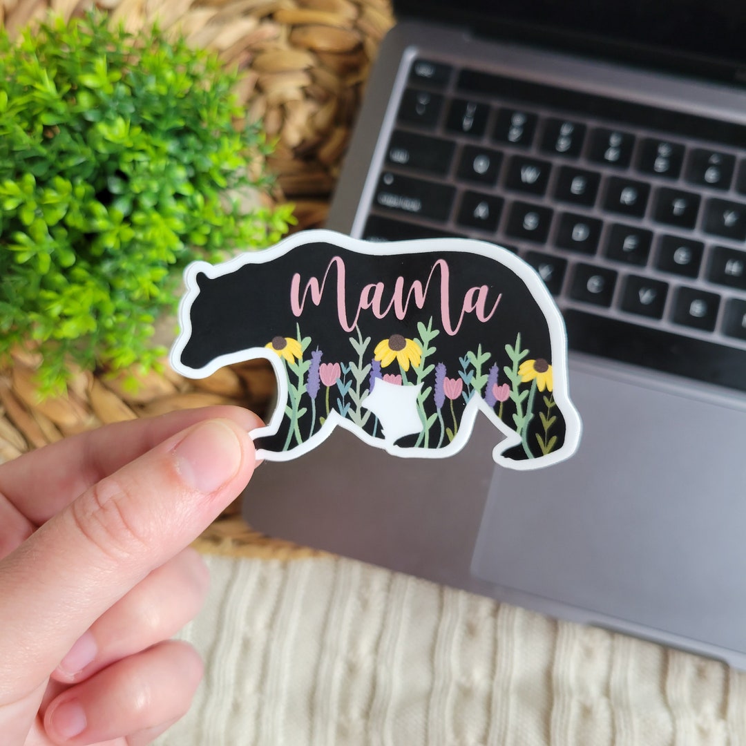 Mama Bear Sticker, Mom Sticker, Water Bottle Sticker, Laptop Sticker ...