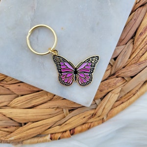 Monarch Butterfly Keychain, Butterfly Keyring, Metal Butterfly Keychain ...