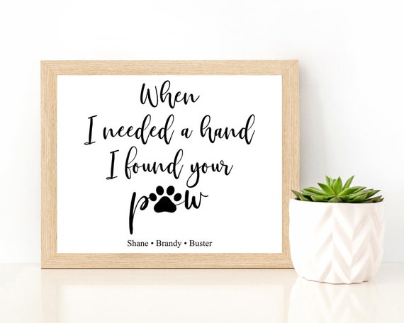 When I Needed a Hand I Found Your Paw Custom Pet Sign Pet - Etsy