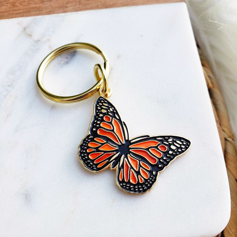 Monarch Butterfly Keychain Butterfly Keyring Metal Butterfly | Etsy