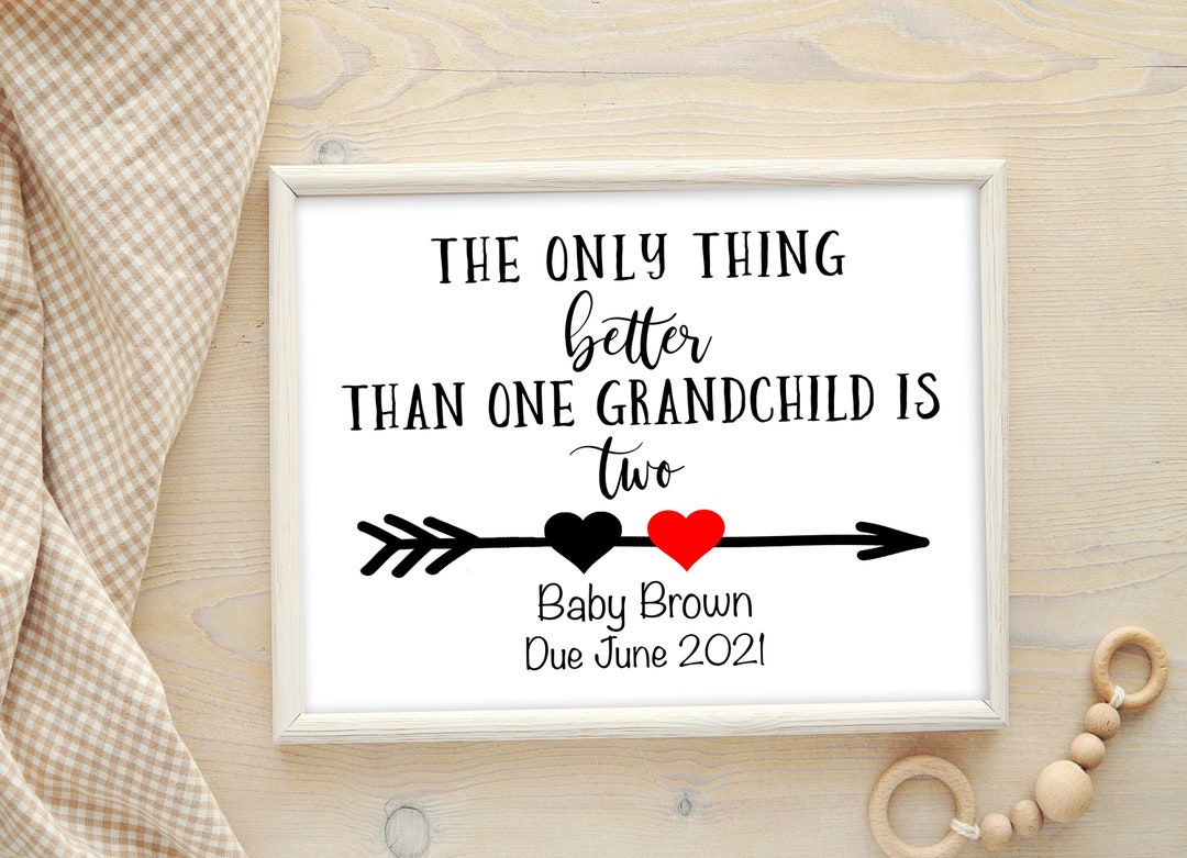 Grandparent Pregnancy Announcement: Second Grandchild (digital Download ...