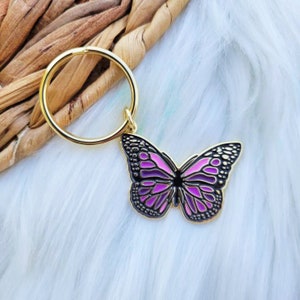 Monarch Butterfly Keychain, Butterfly Keyring, Metal Butterfly Keychain ...