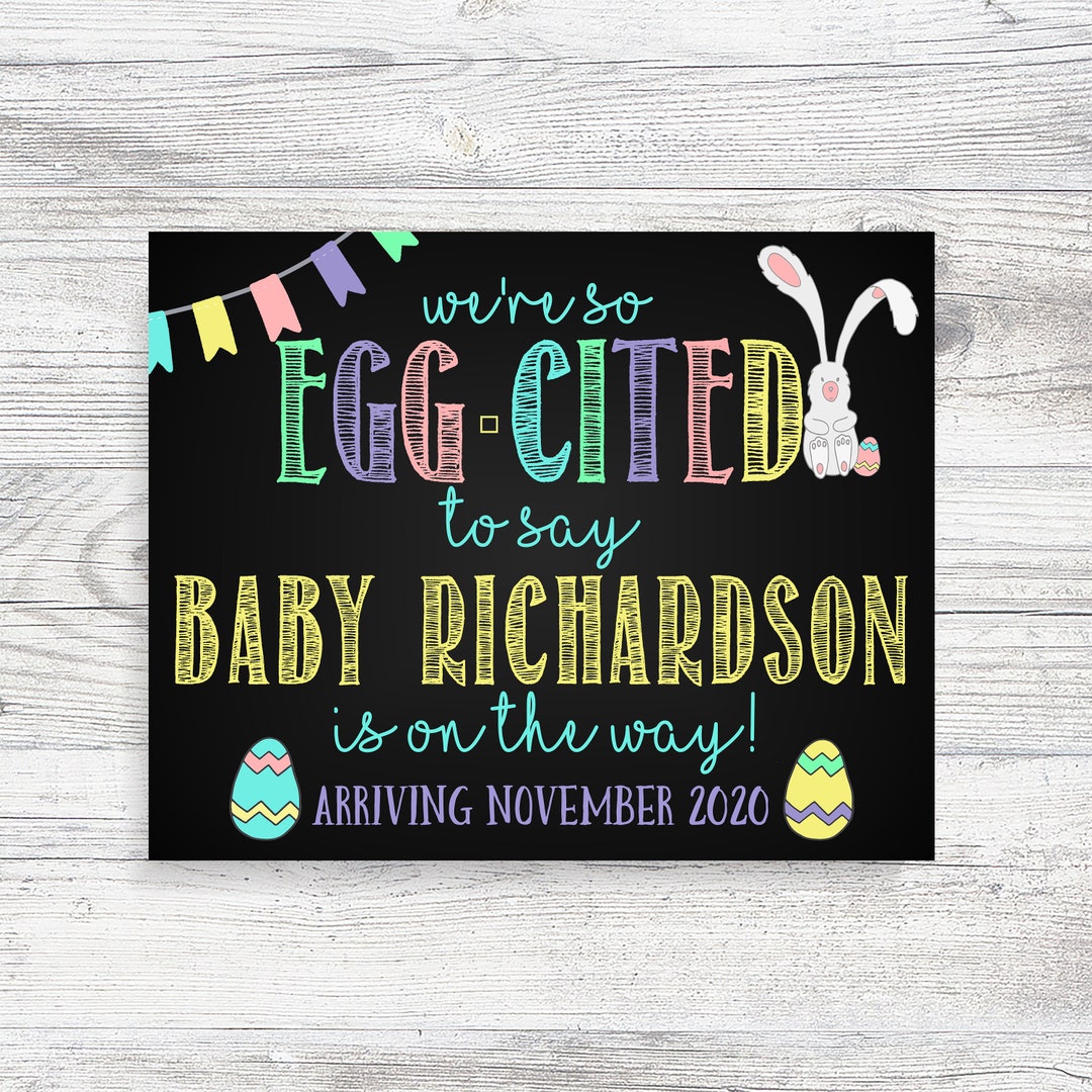 Easter Pregnancy Announcement | Easter Pregnancy Announcement Sign ...