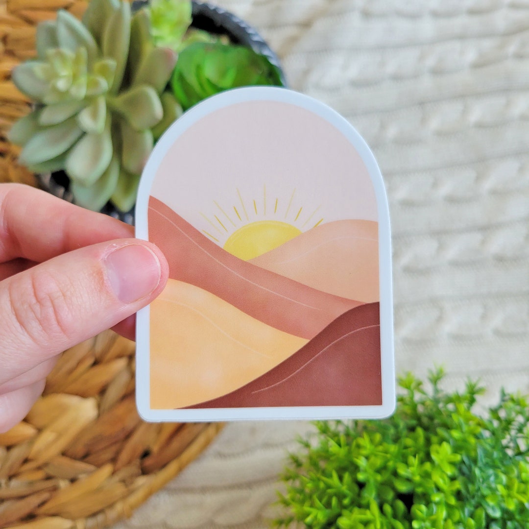 Boho Sunset Desert Sticker: Waterproof Laptop Decal - Etsy