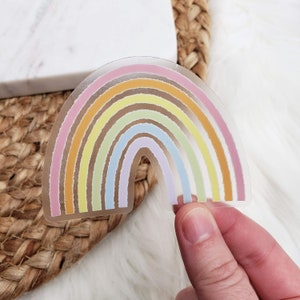 Pastel Rainbow Sticker, Clear Background Rainbow Sticker - Etsy