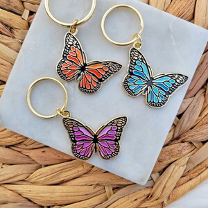 Monarch Butterfly Keychain, Butterfly Keyring, Metal Butterfly Keychain ...