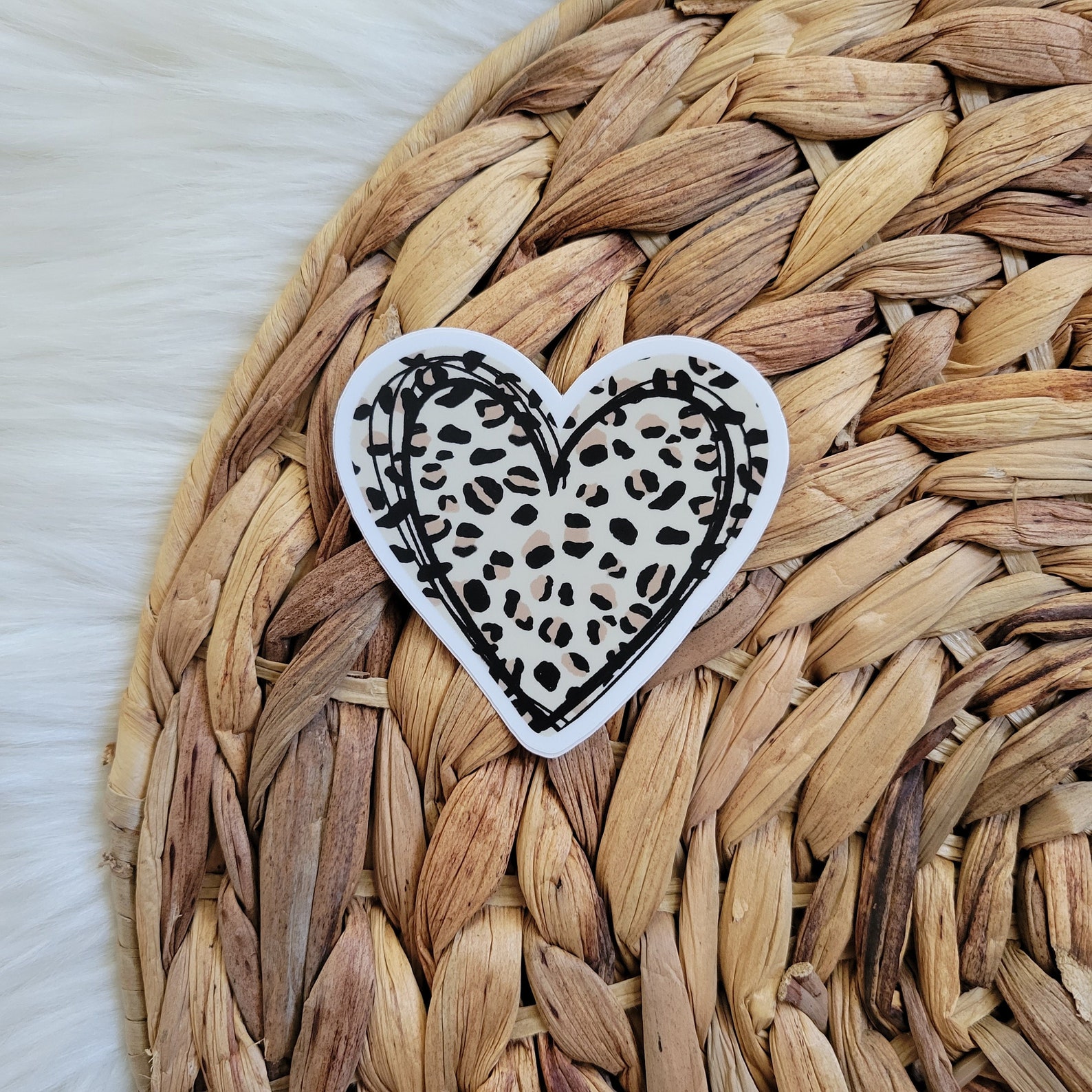 Cheetah Print Sticker, Heart Sticker, Animal Sicker, Water Bottle ...