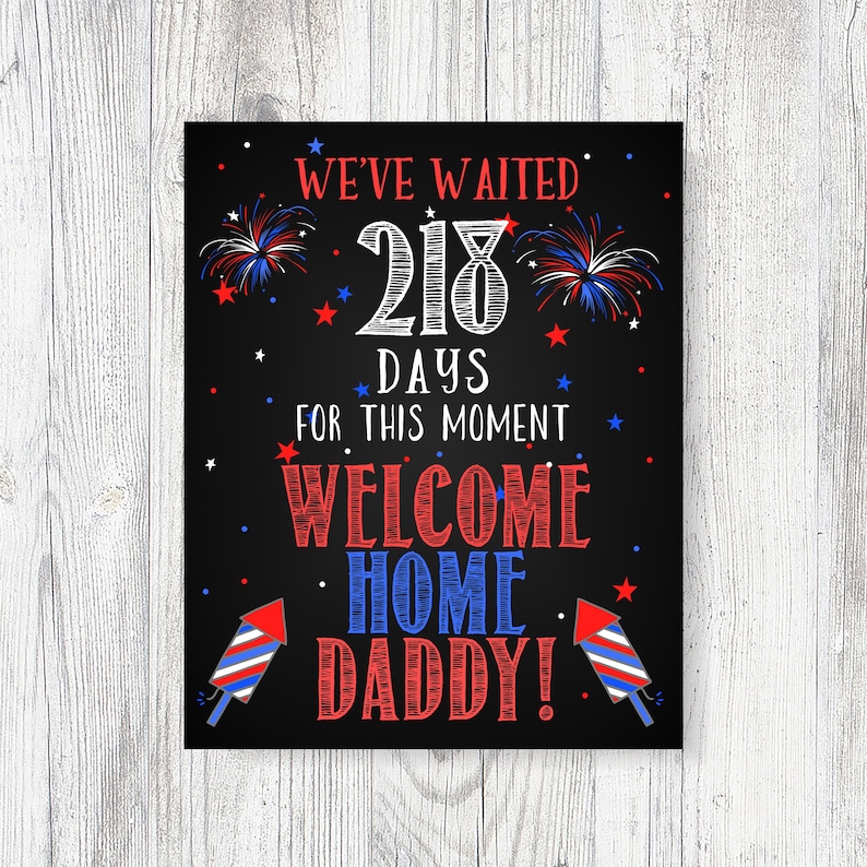 Military Homecoming Sign Welcome Home Daddy Deployment Sign - Etsy