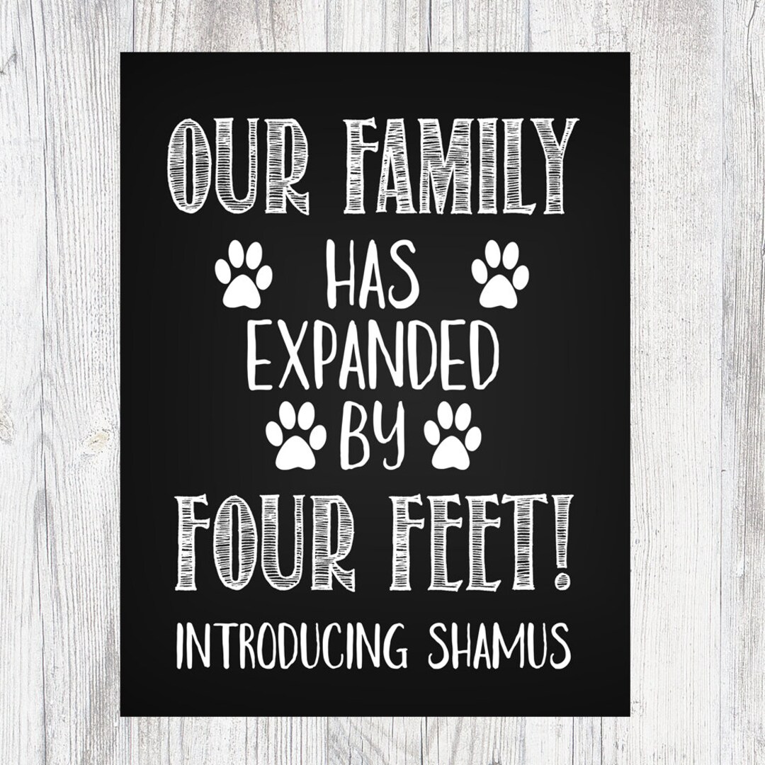 New Puppy Announcement Personalized Chalkboard, New Dog Poster ...