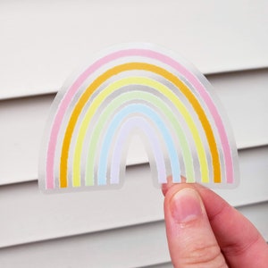 Pastel Rainbow Sticker, Clear Background Rainbow Sticker - Etsy