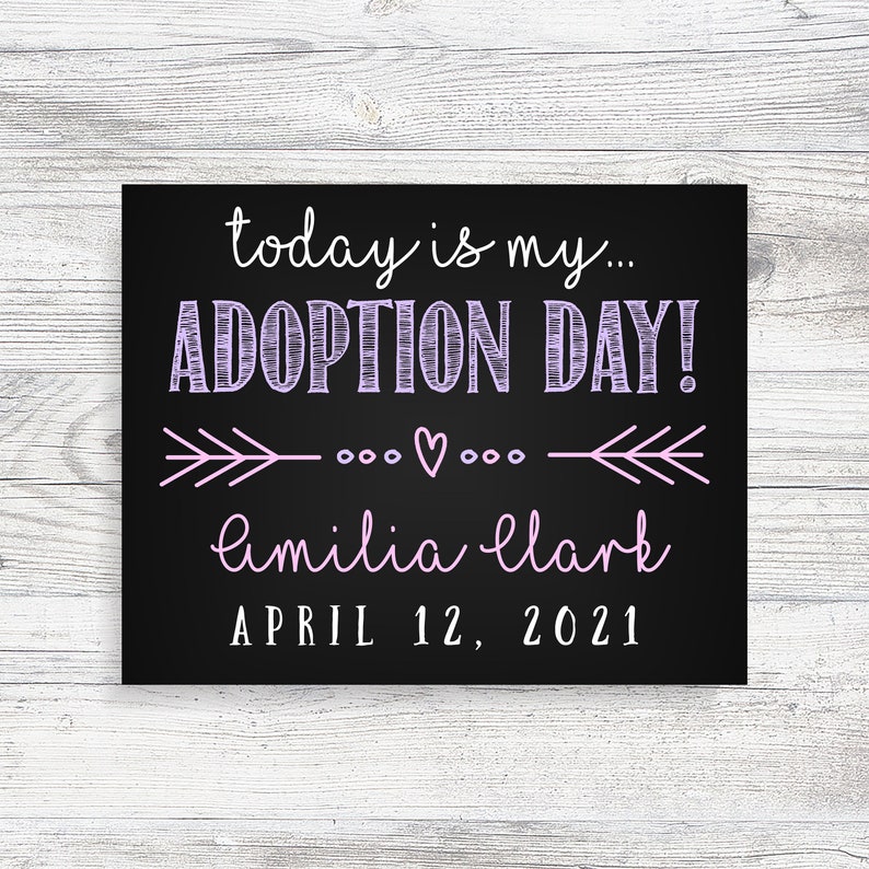 Adoption Announcement Sign Girl Adoption Chalkboard Sign | Etsy