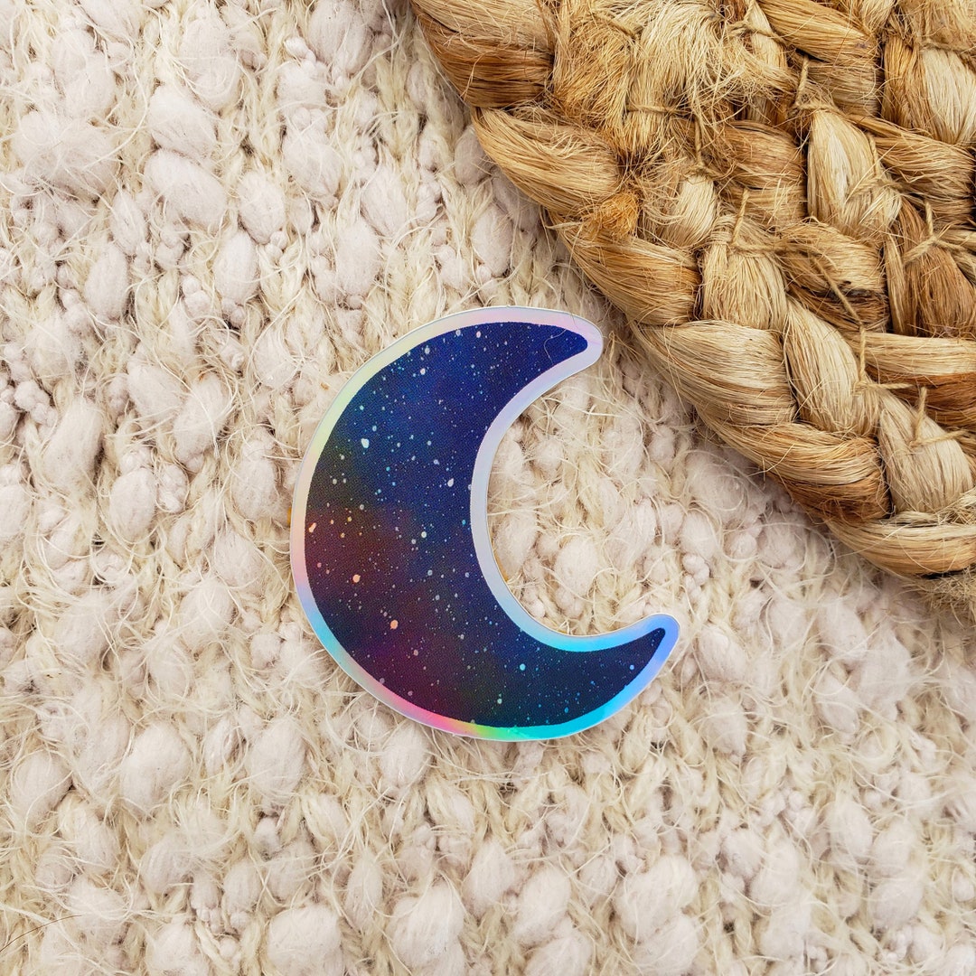 Moon Sticker, Galaxy Sticker, Holographic Sticker, Laptop Stickers ...