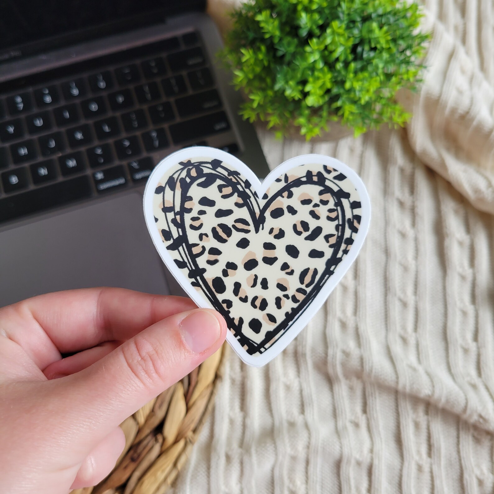 Cheetah Print Sticker, Heart Sticker, Animal Sicker, Water Bottle ...